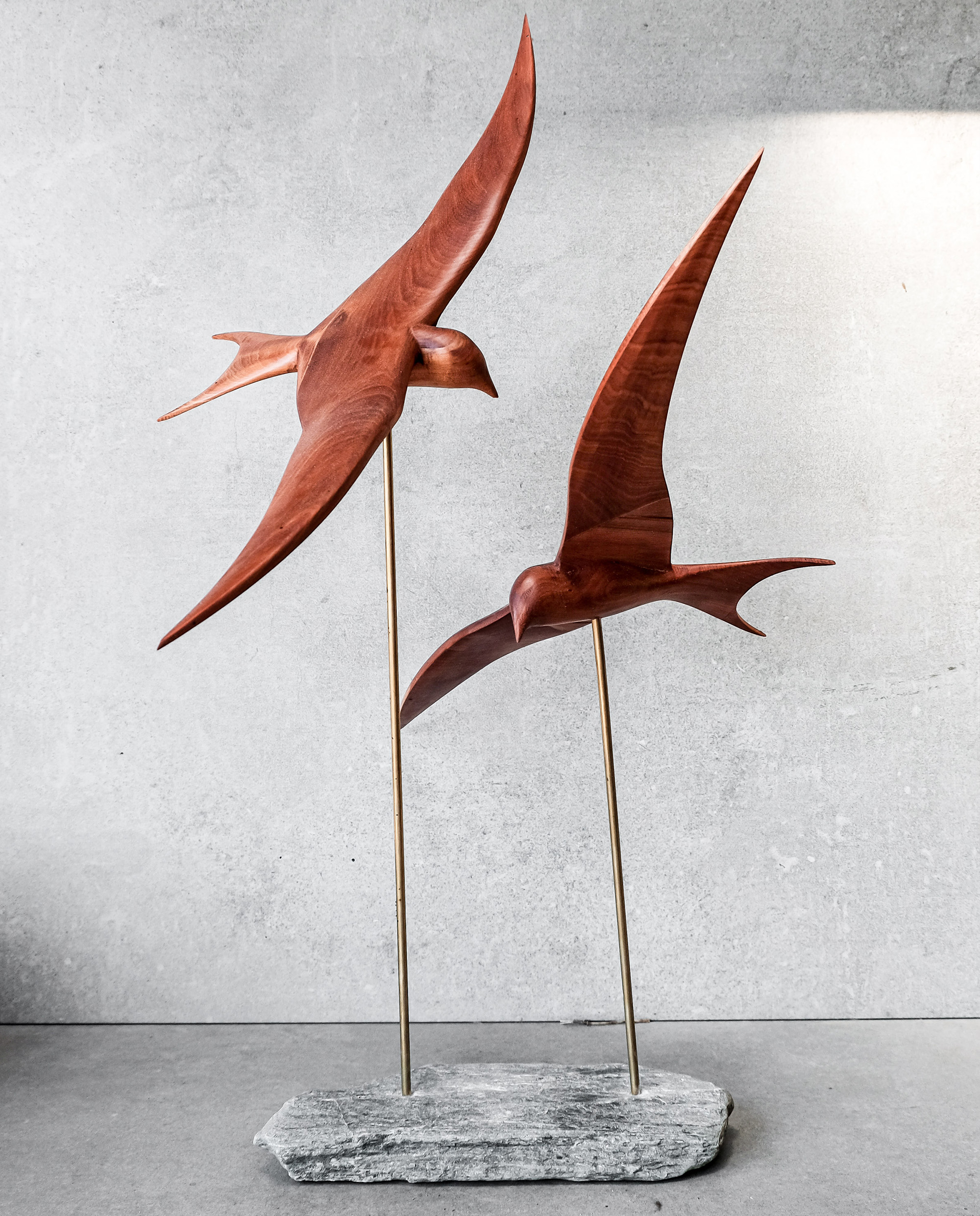 Carved wooden bird sculptures - Bearwood Workshop